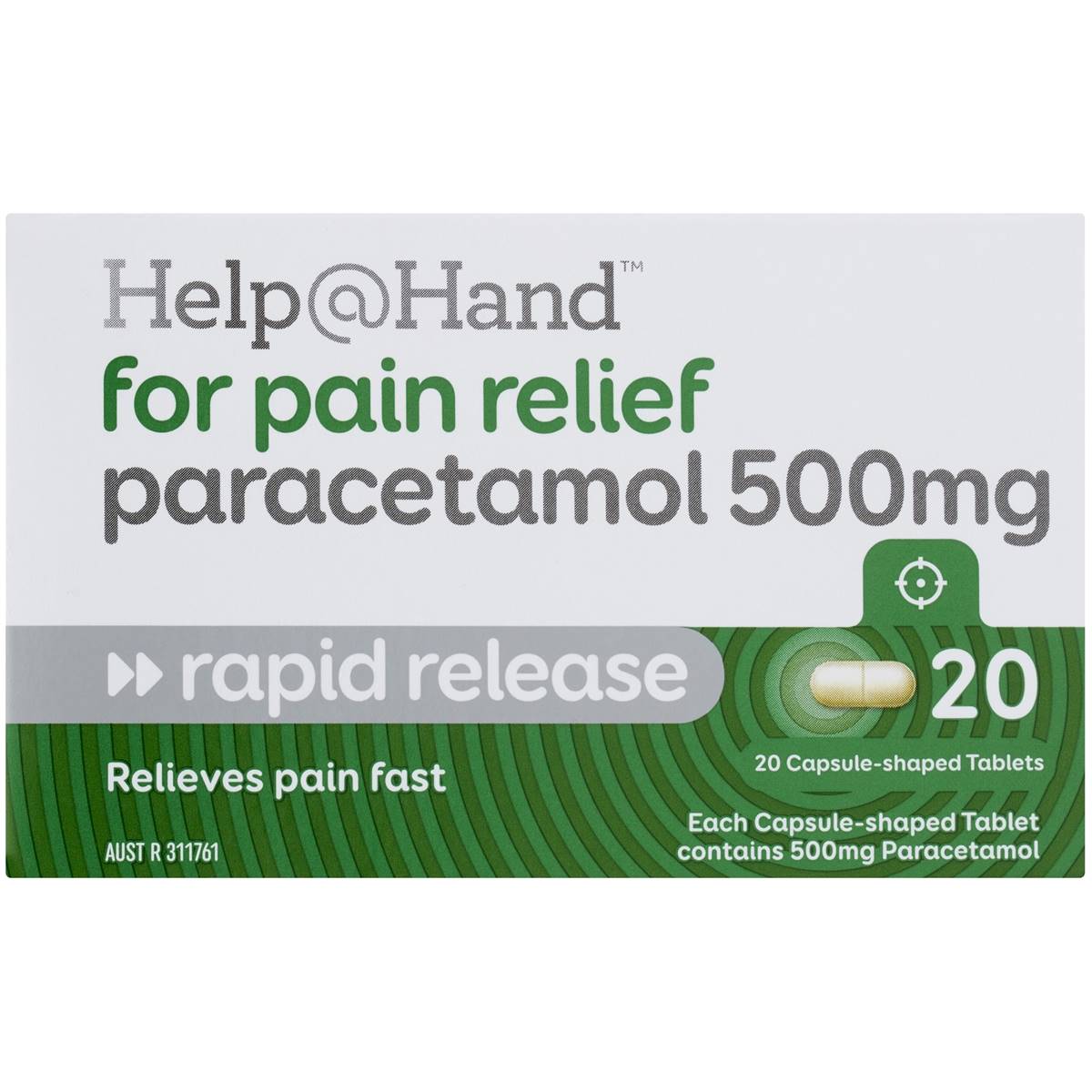 Help@hand For Pain Relief Paracetamol 500mg Rapid Release Tablets 20 ...