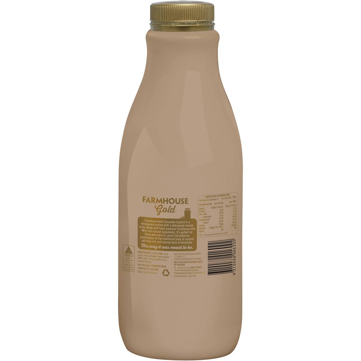 Pauls Farmhouse Gold Chocolate Custard 800g | Woolworths