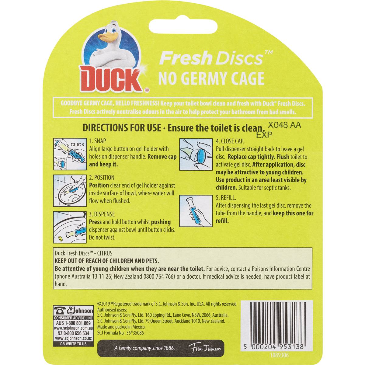 Duck Fresh Discs Toilet Cleaner Citrus 36ml | Woolworths