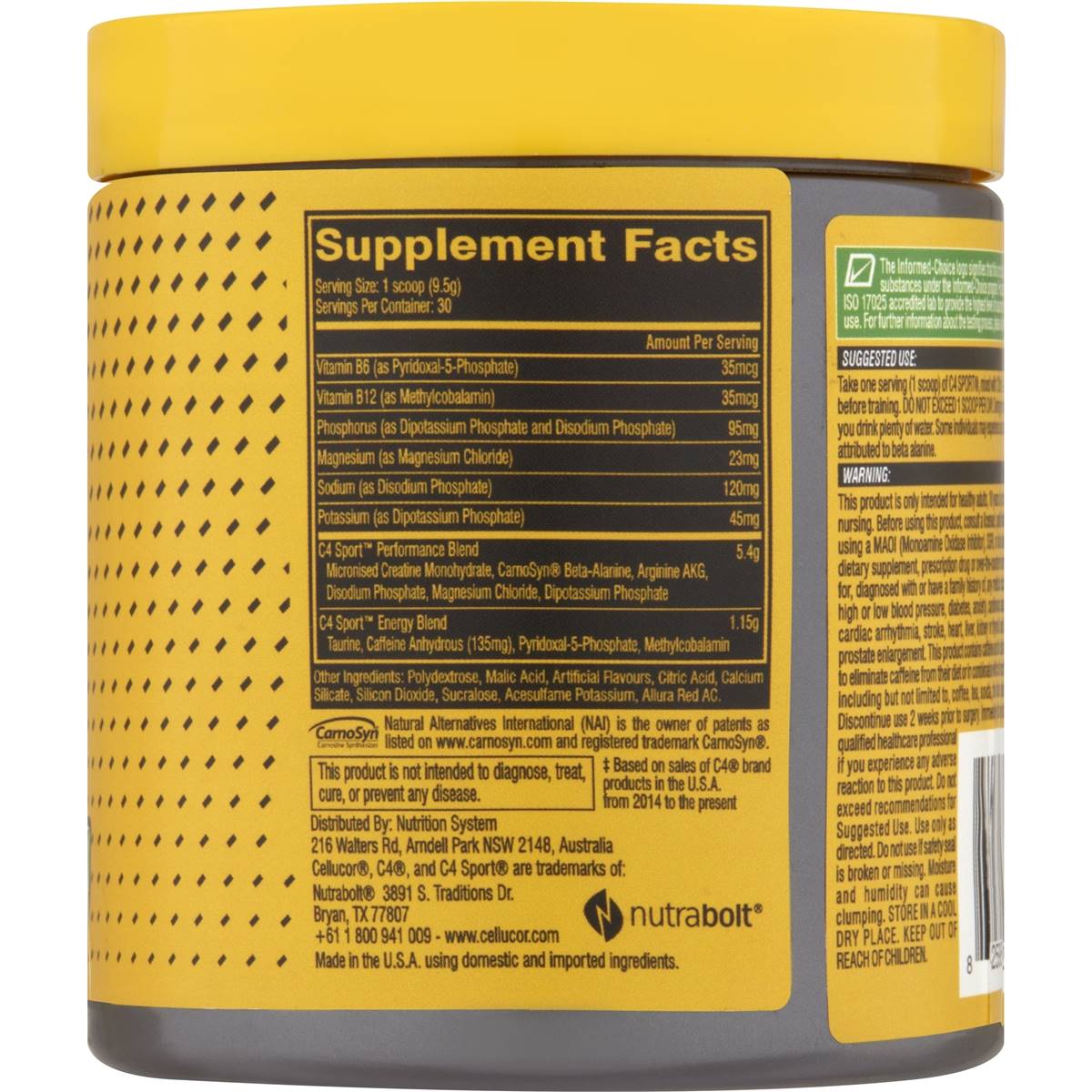 Cellucor C4 Sport Powder Watermelon 285g | Woolworths