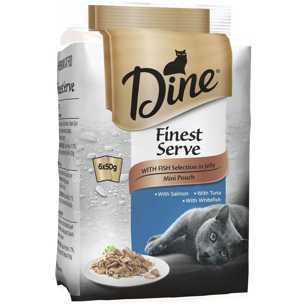 Dine Finest Serve With Salmon Tuna Whitefish In Jelly Wet Cat Food ...