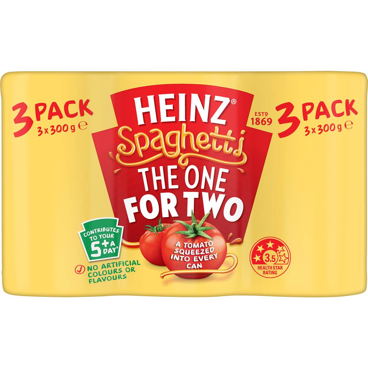 Heinz Spaghetti Tomato & Cheese Pasta Tin Spaghetti Multipack 300g X3 ...