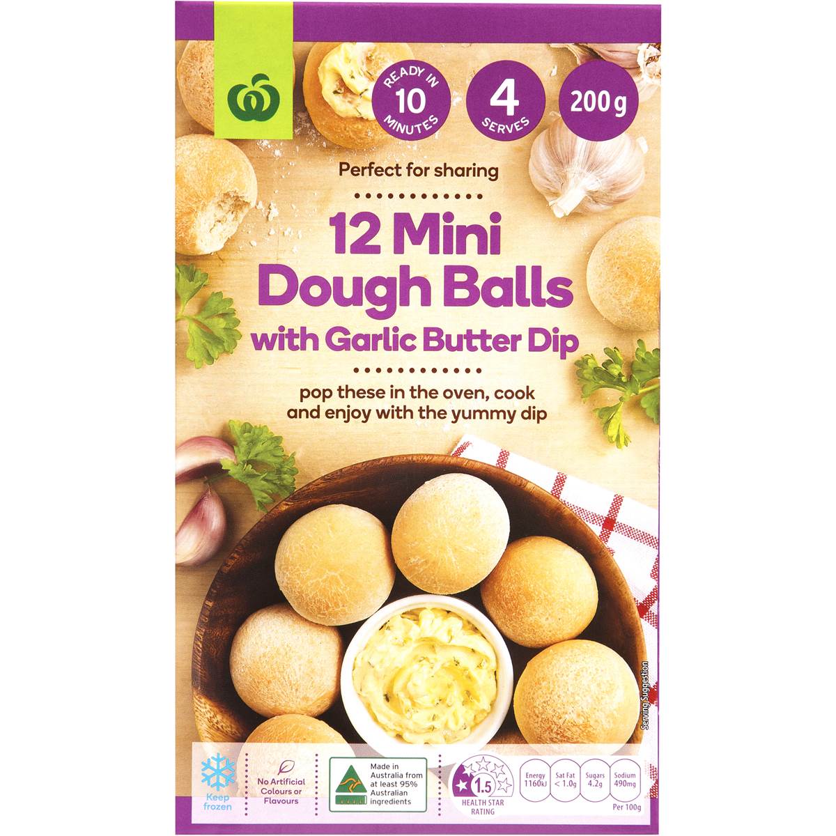 Woolworths Mini Dough Balls With Garlic Butter Dip 200g | Woolworths