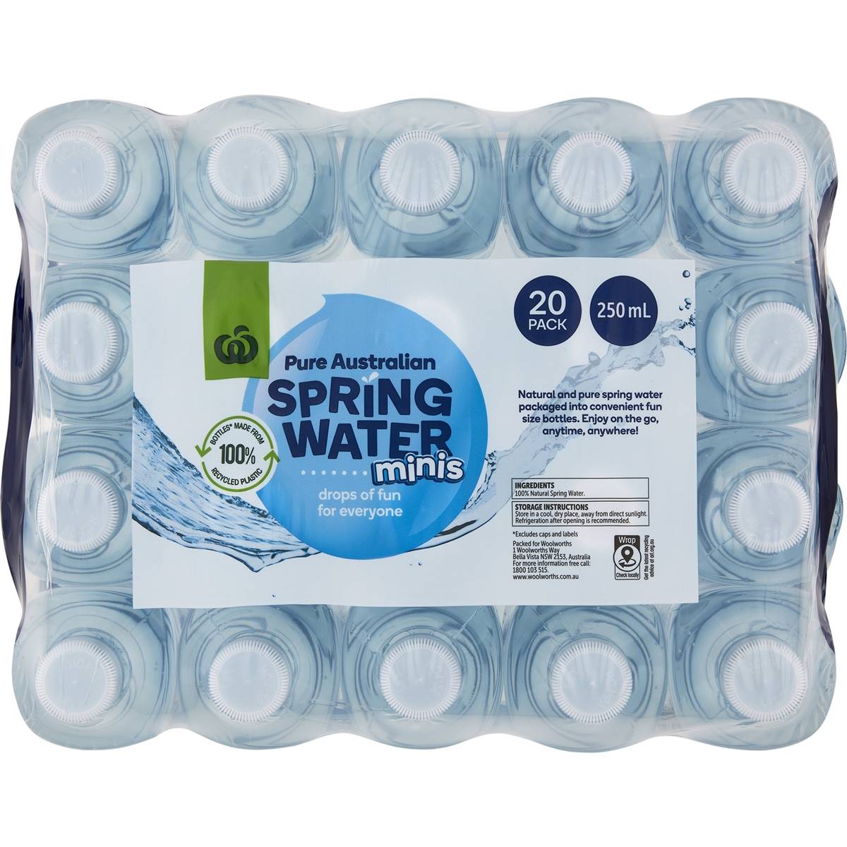 Woolworths Spring Water Minis 20x250ml | Woolworths