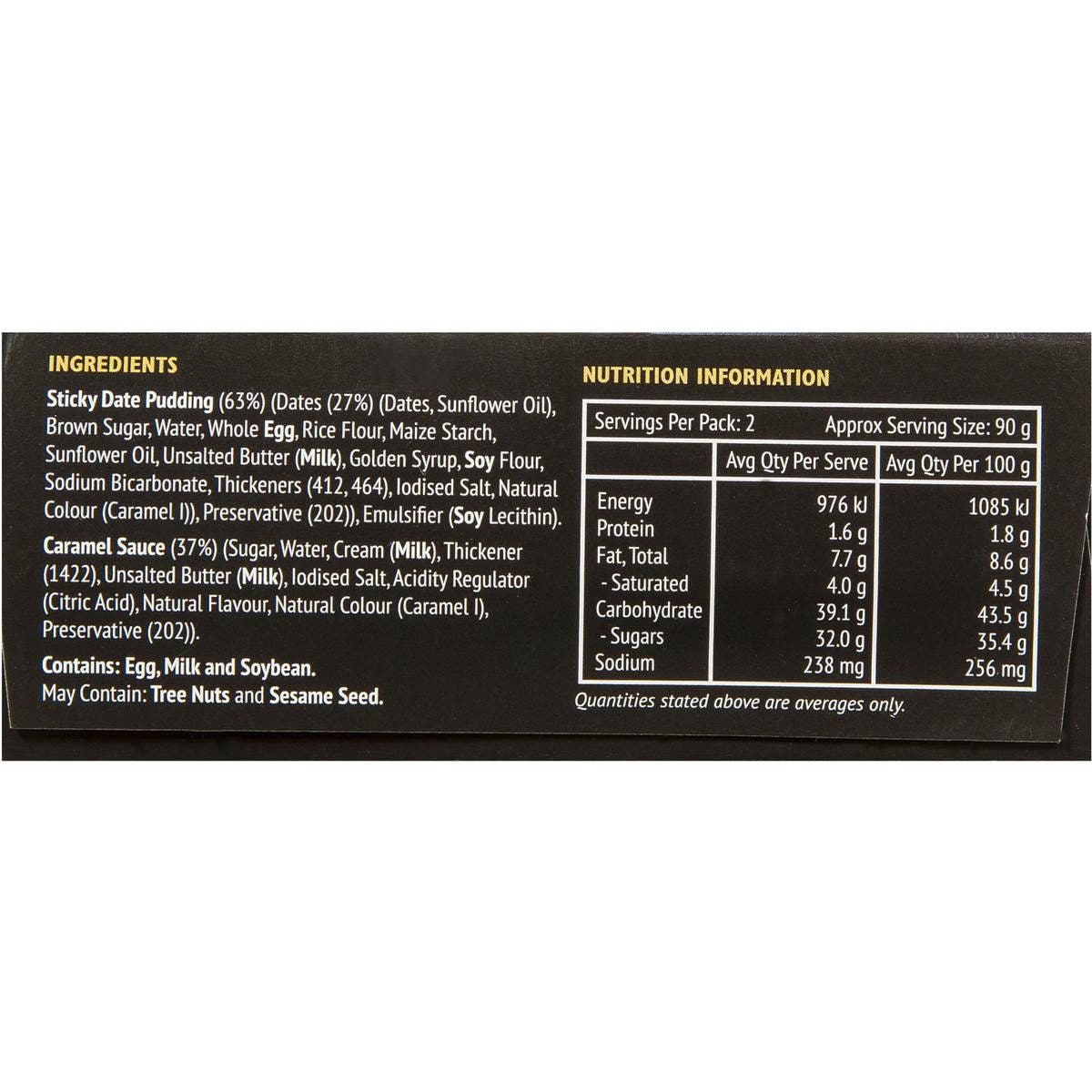 Zehnder Gluten Free Sticky Date Puddings 2x90g | Woolworths