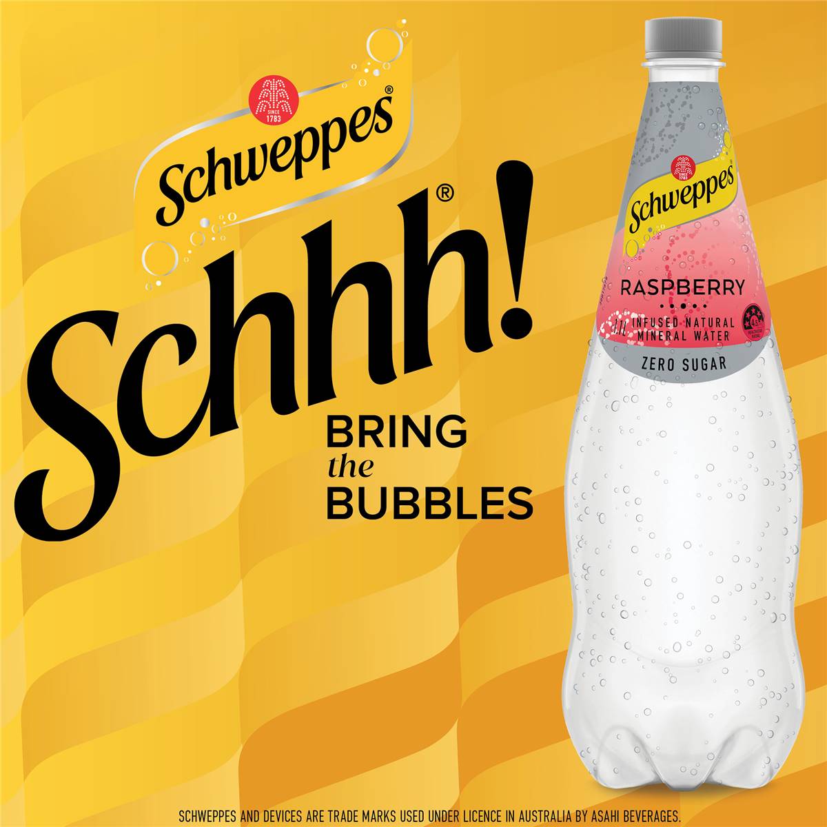 Schweppes Raspberry Infused Natural Mineral Water Bottle 1.1l | Woolworths