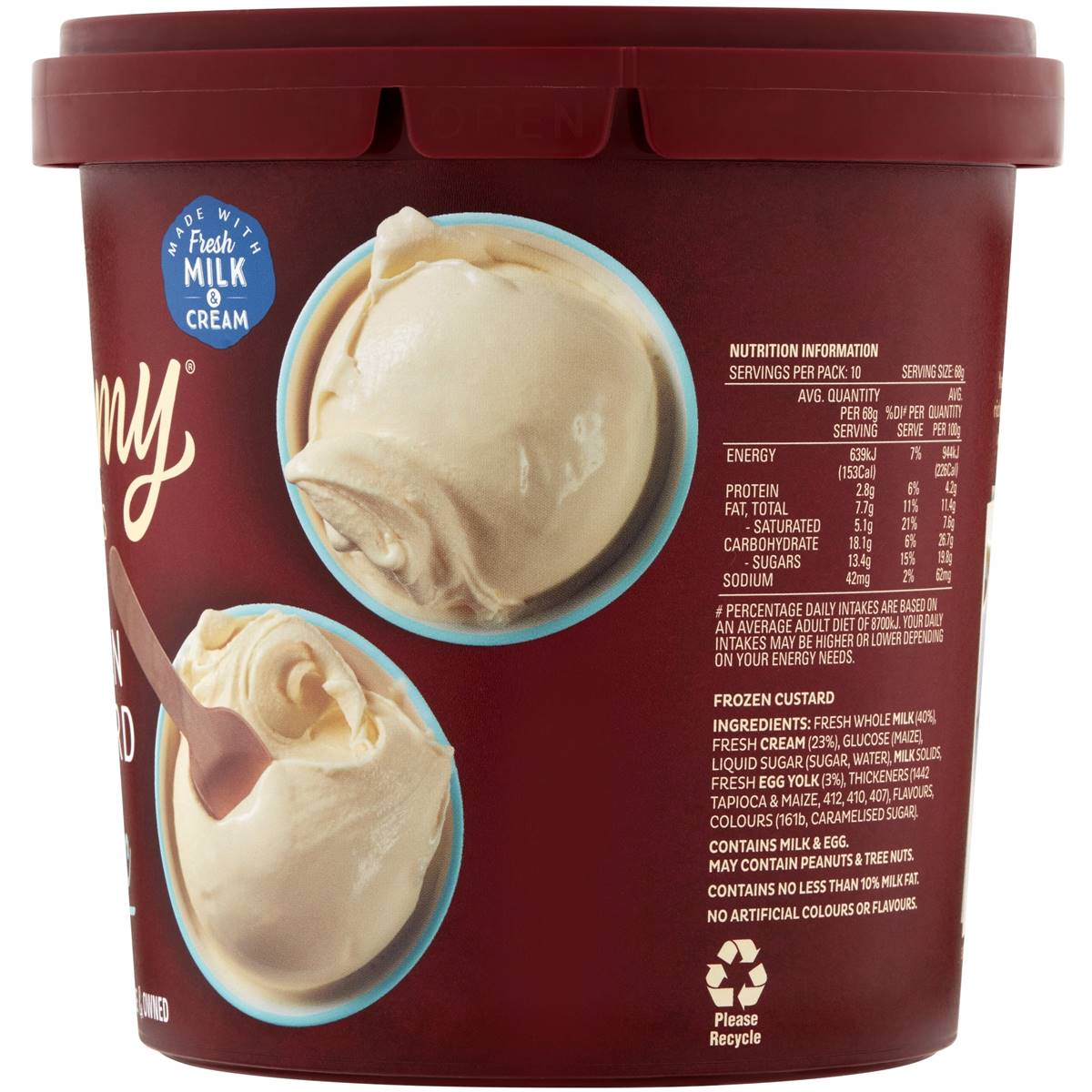 Bulla Creamy Classics Frozen Custard 1l | Woolworths