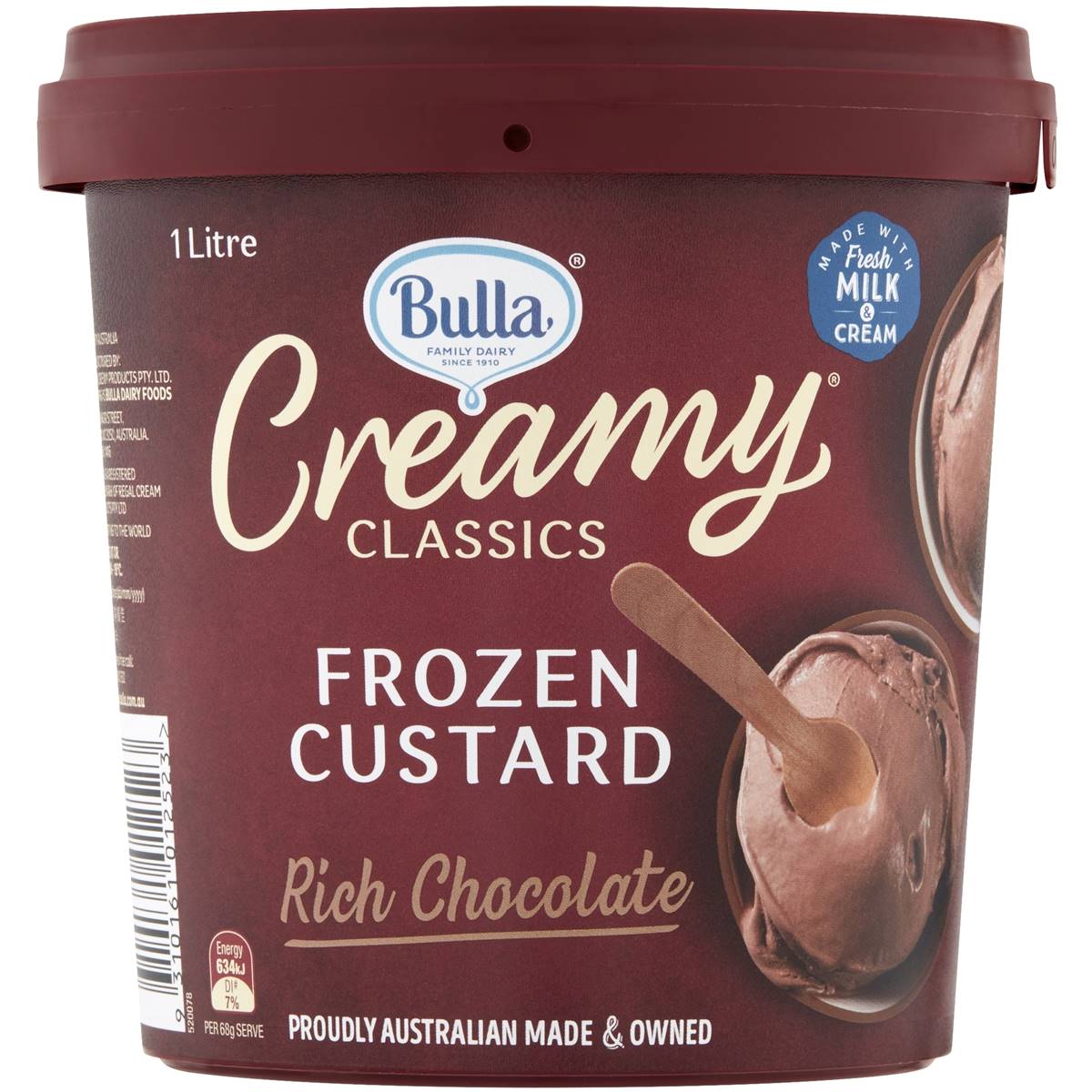Bulla Creamy Classics Frozen Chocolate Custard 1l | Woolworths