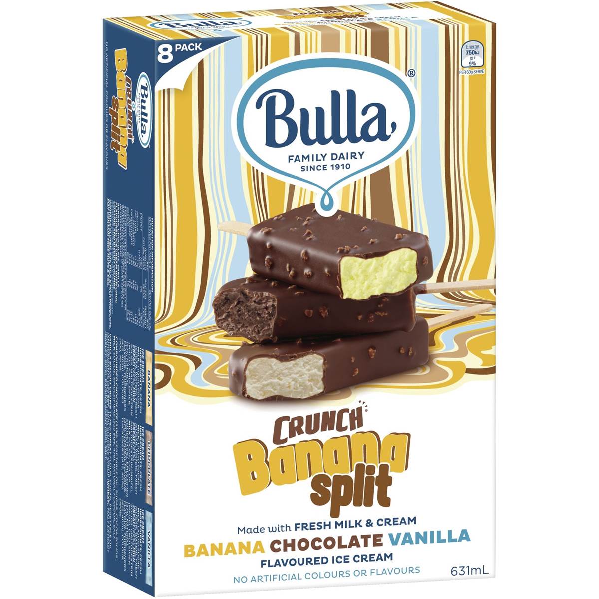 Bulla Crunch Banana Splits 8 Pack | Woolworths