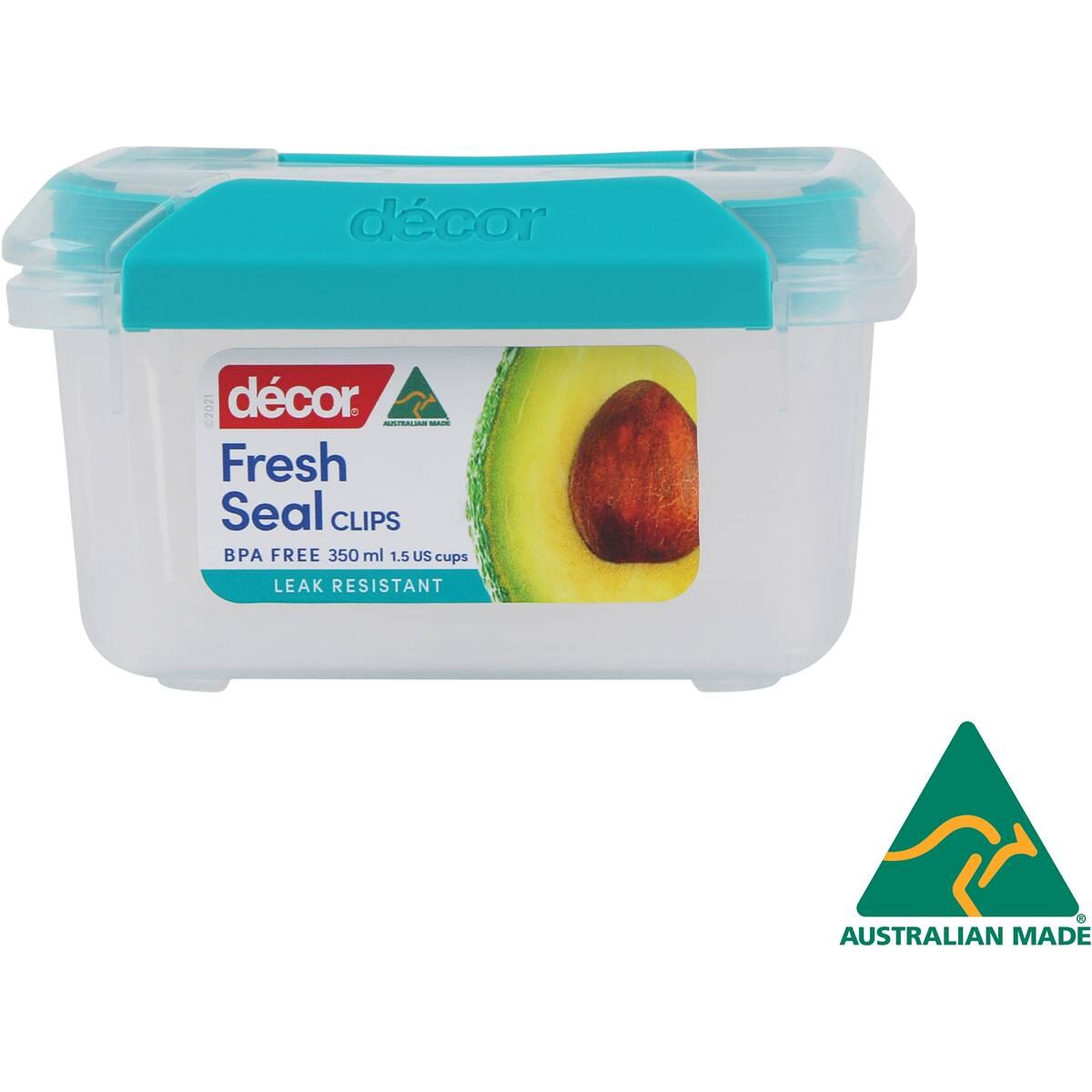 Decor Fresh Seal Clips Oblong Container 350ml Each Woolworths