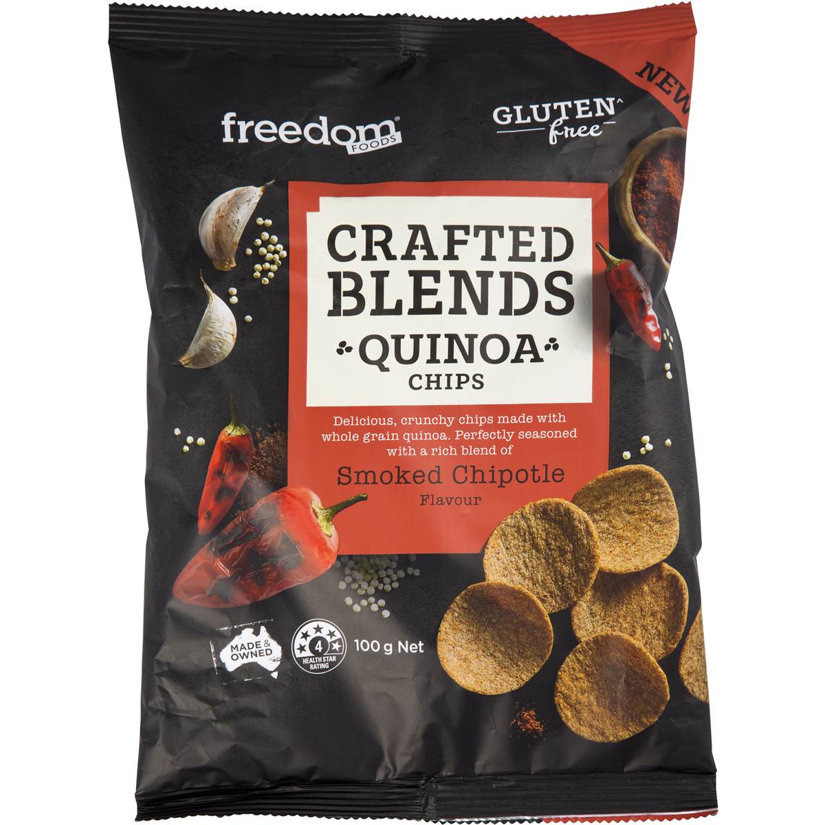 Crafted Blends Quinoa Chips Smoked Chipotle 100g | Woolworths