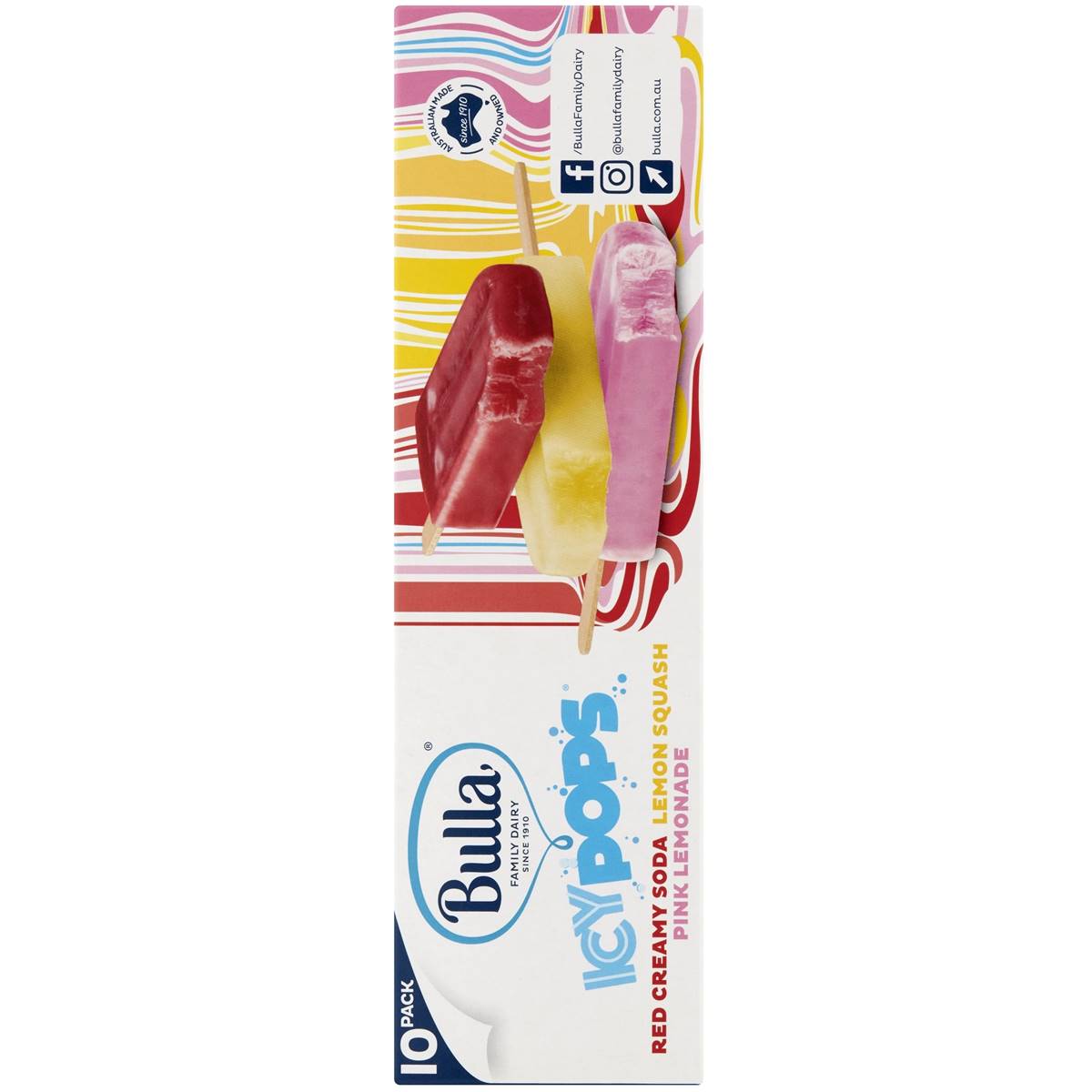 Bulla Icy Pops Soft Drinks Flavour 10 Pack | Woolworths