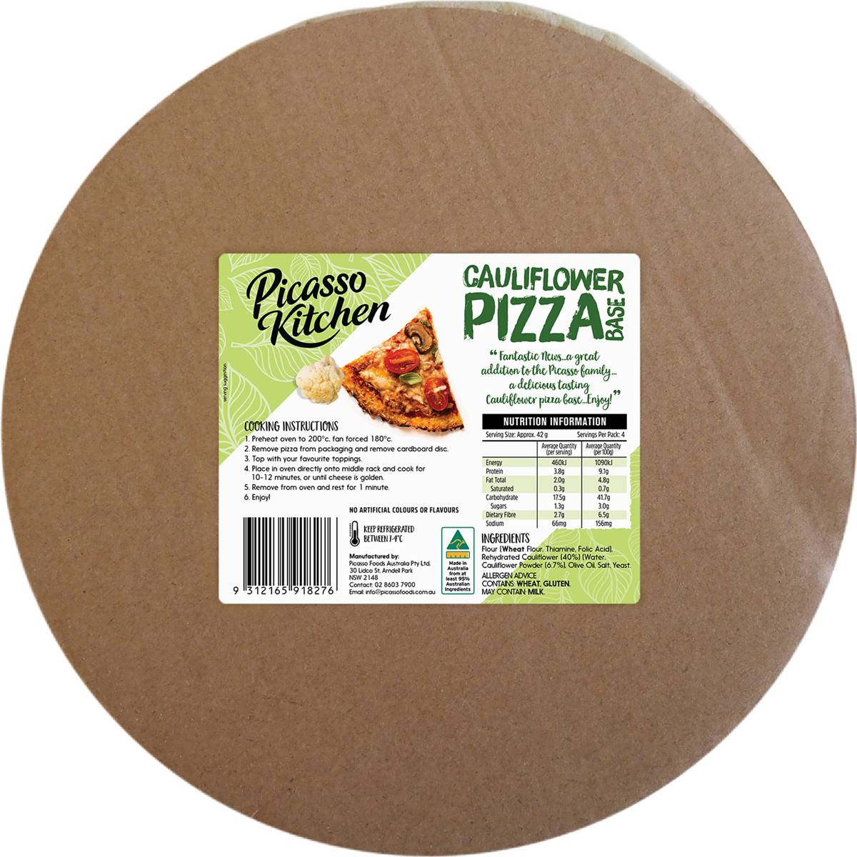 Picasso Kitchen Kitchen Cauliflower Base 170g | Woolworths