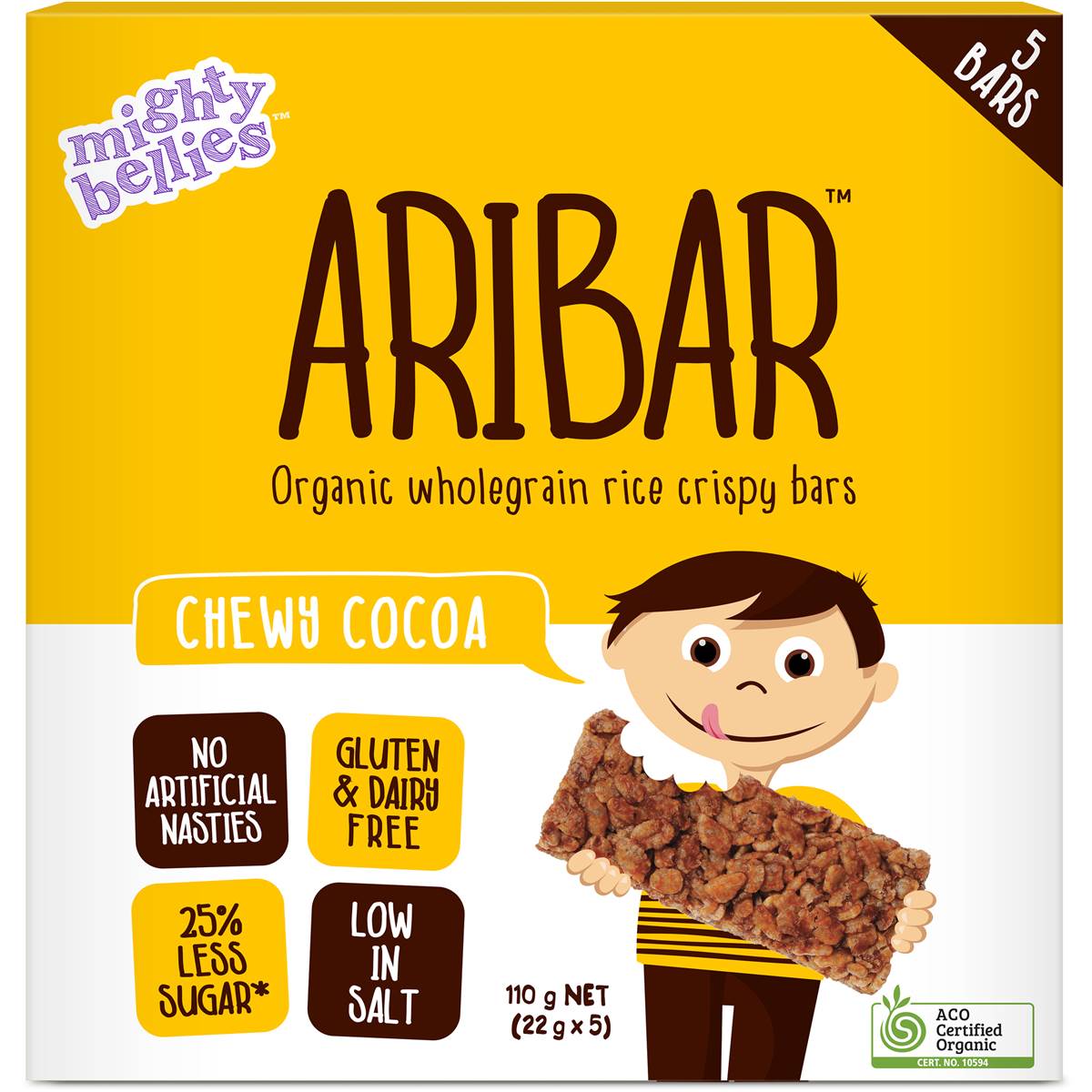 Mighty Bellies Aribar Organic Wholegrain Rice Crispy Bars Chewy Cocoa ...