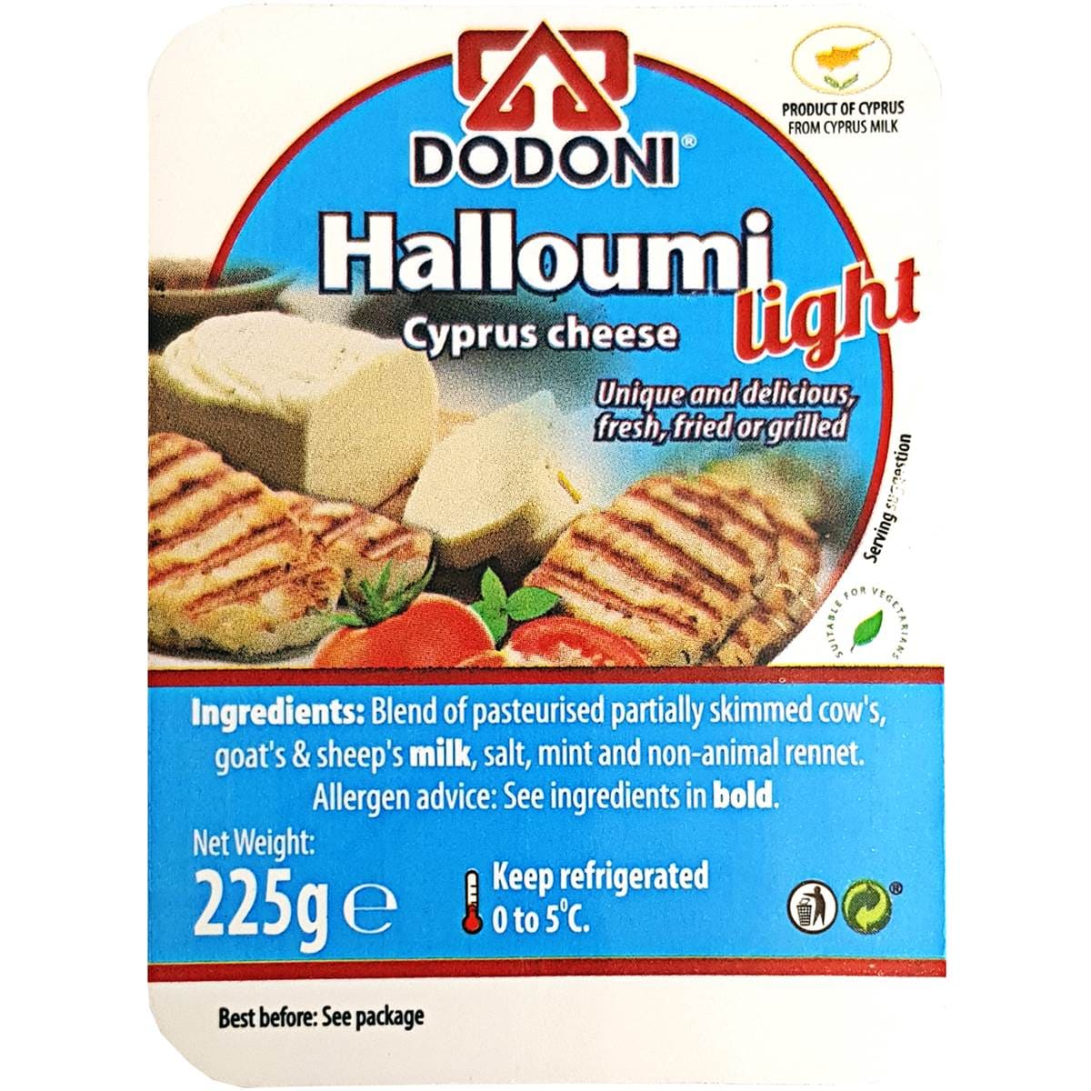 Dodoni Low Fat Cypriot Halloumi 225g | Woolworths