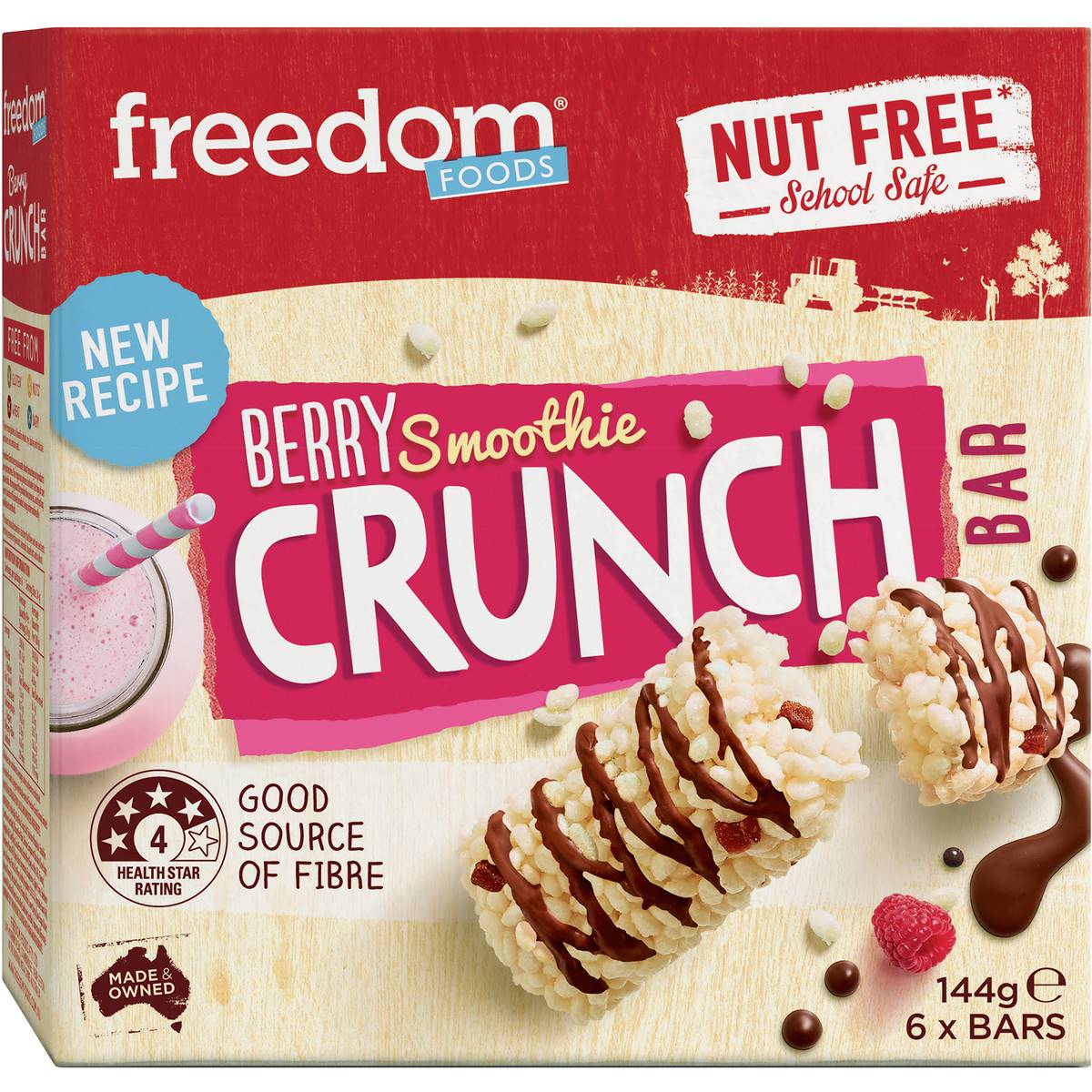 Freedom Foods Crunch Bar Berry Smoothie 6pk | Woolworths
