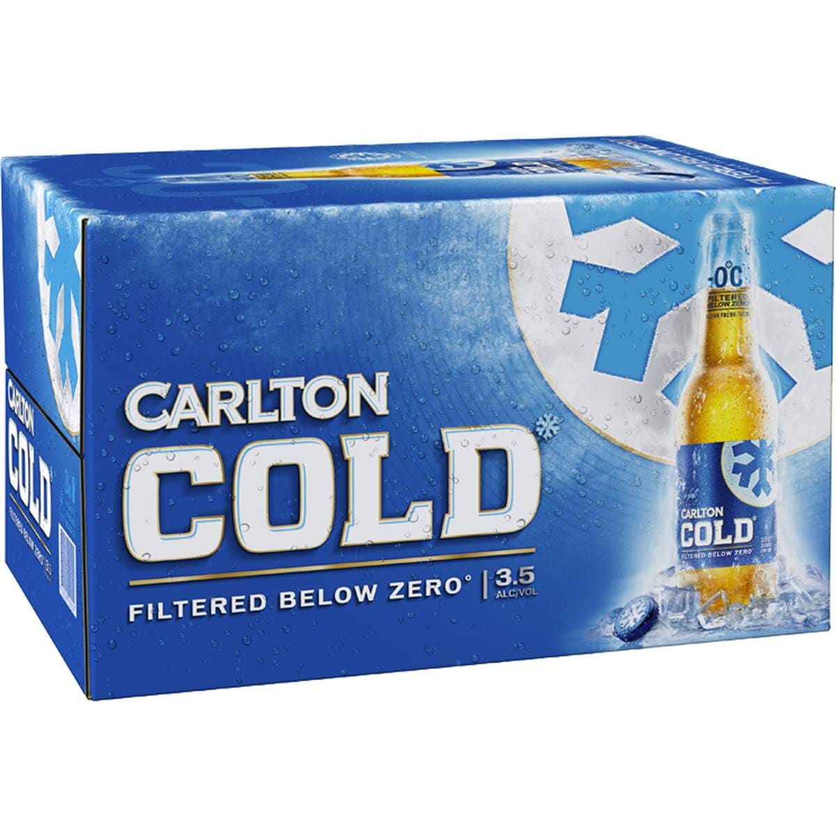 Carlton Cold Lager 3.5% Bottles 355ml X 24 Case | Woolworths