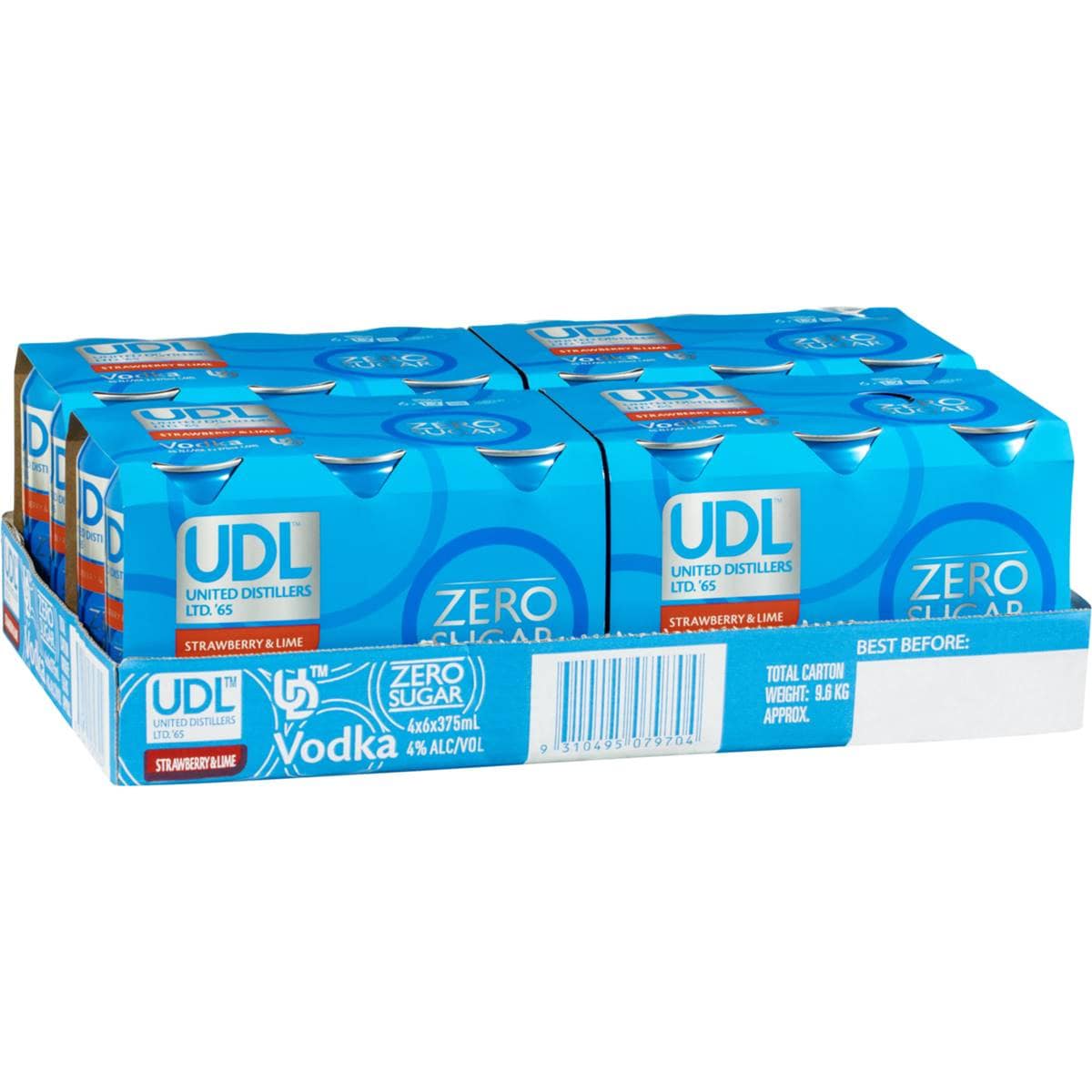Udl Vodka Zero Strawberry & Lime 24x375ml | Woolworths