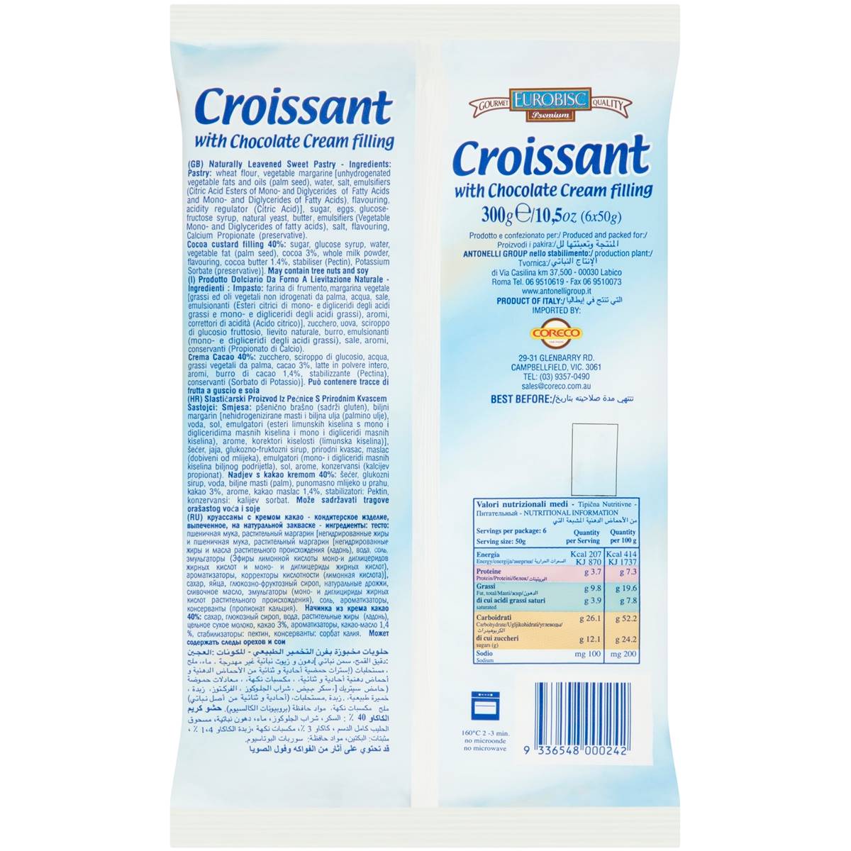 Eurobisc Choc Croissant 300g | Woolworths