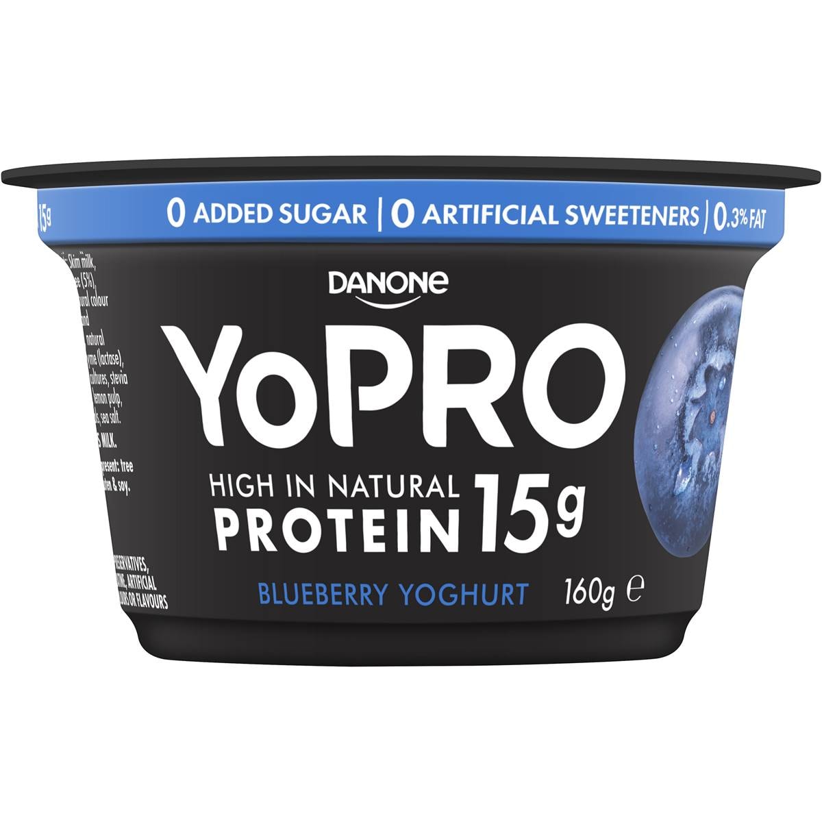 Yopro High Protein Blueberry Greek Yoghurt 160g | Woolworths
