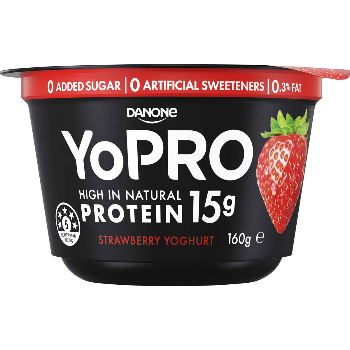 Yopro Danone High Protein Yoghurt No Added Sugar Strawberry 160g ...