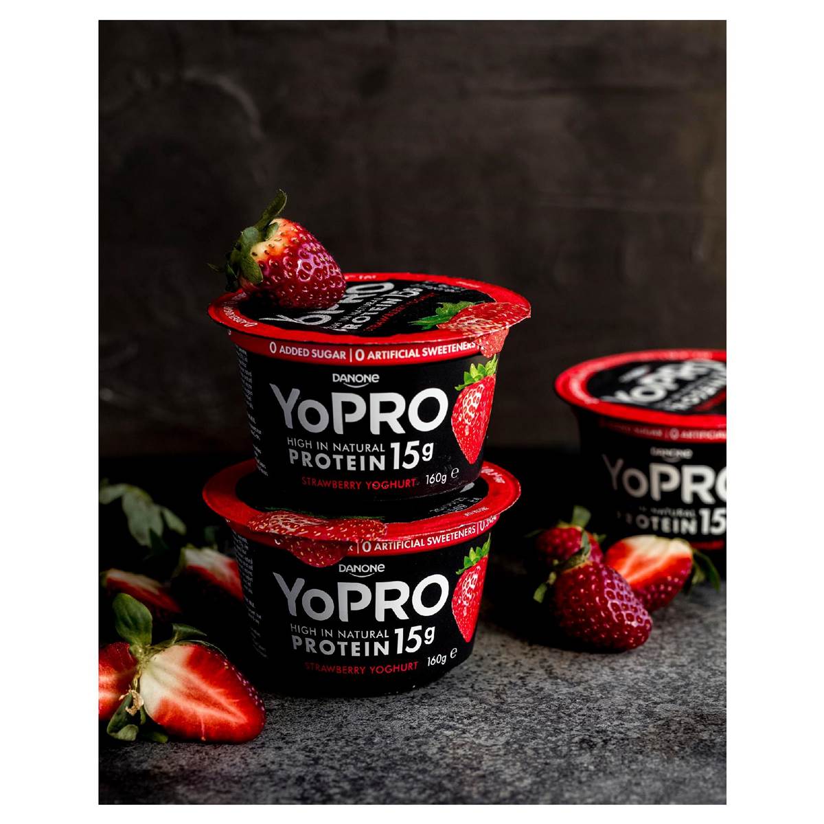 Yopro Danone High Protein Yoghurt No Added Sugar Strawberry 160g ...