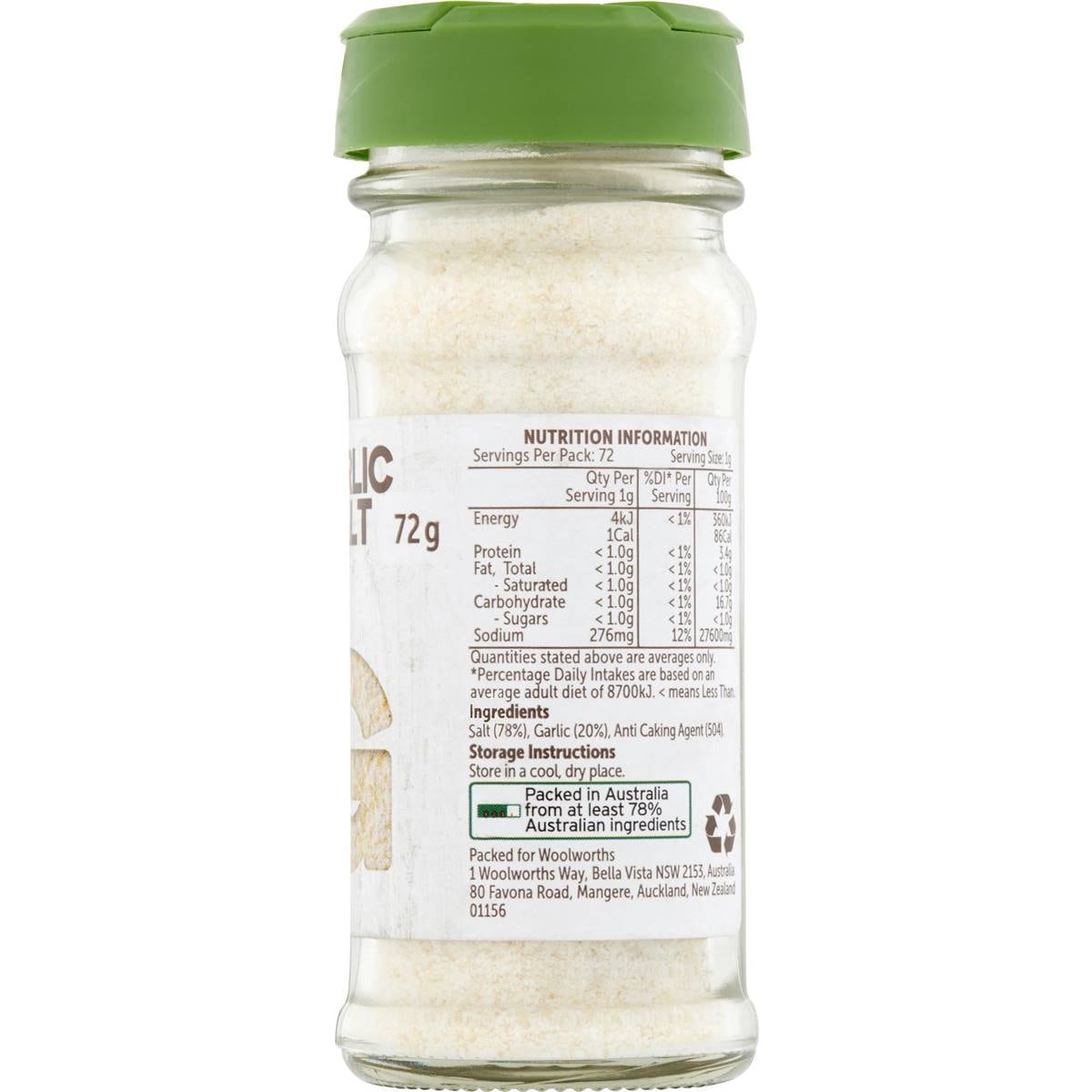 Woolworths Garlic Salt 72g | Woolworths