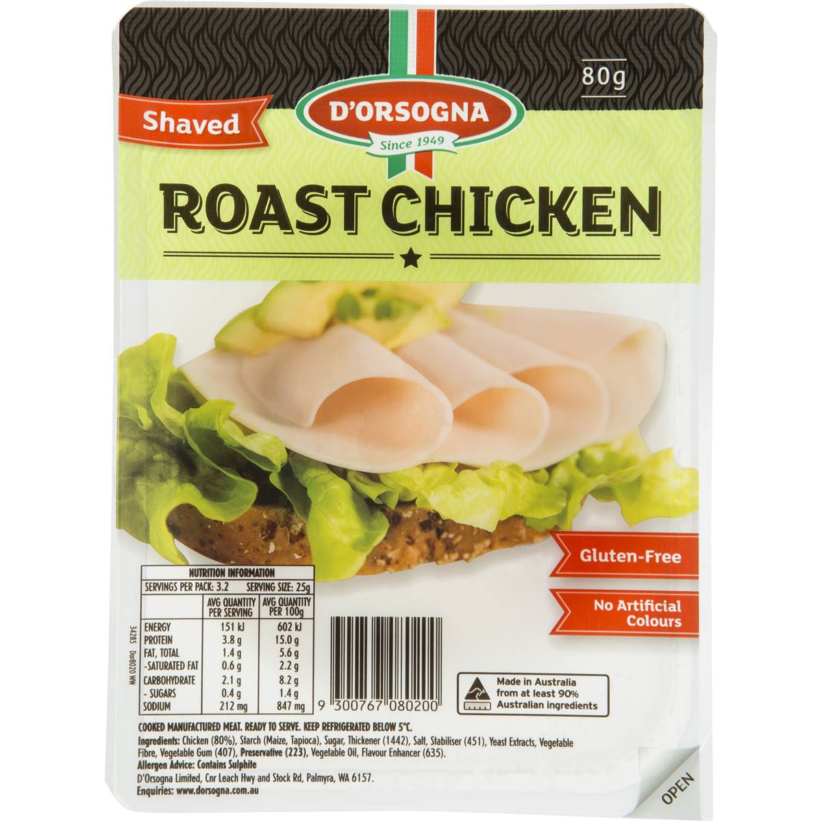 D'orsogna Shaved Chicken 80g | Woolworths