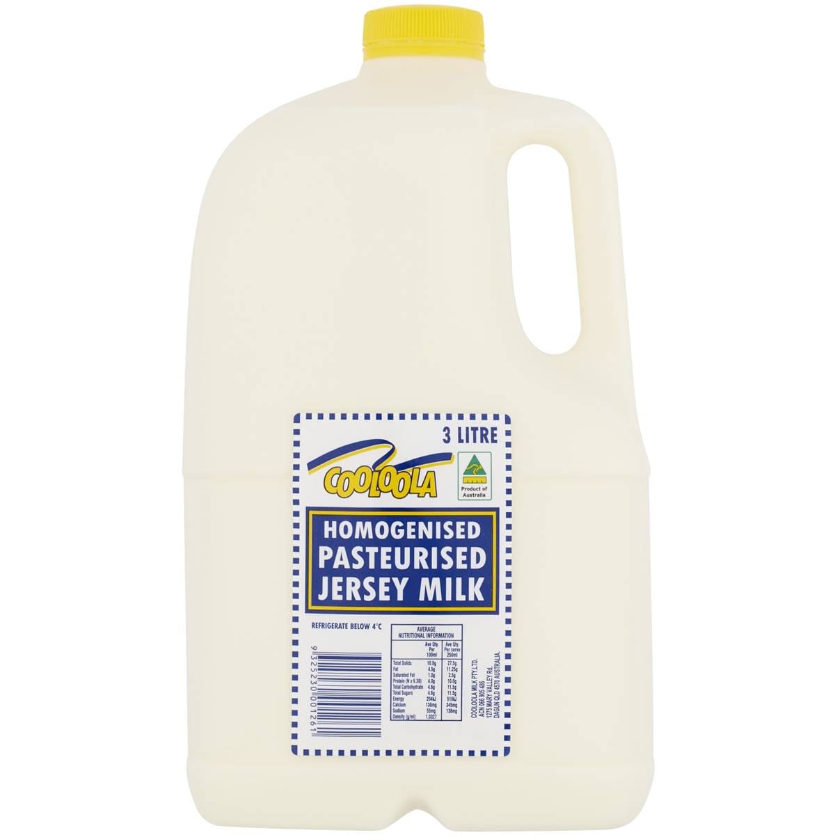 Cooloola Pasteurised Homogenised Milk 3l | Woolworths