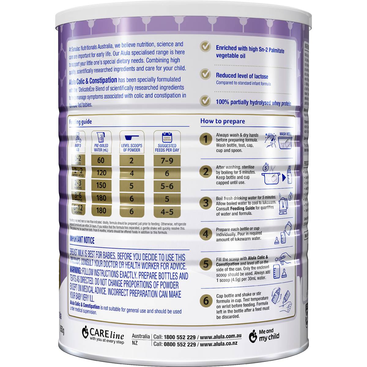 Alula Gold Delicateeze 0-12 Months Infant Formula 850g | Woolworths