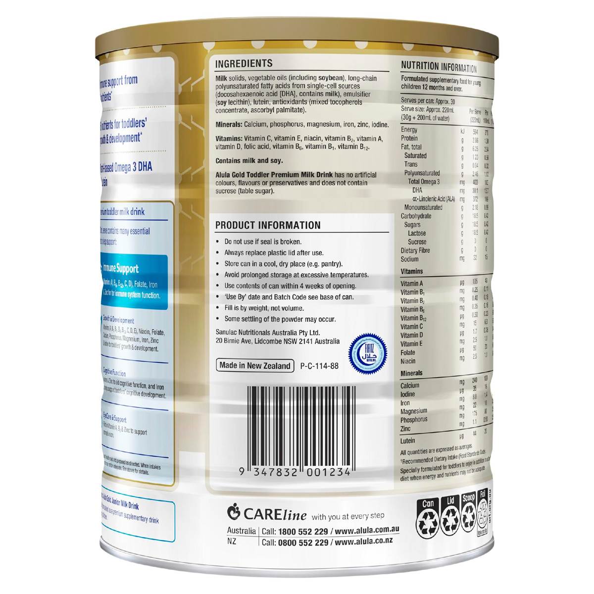 Alula Gold Toddler 1 Year + Milk Drink 900g | Woolworths