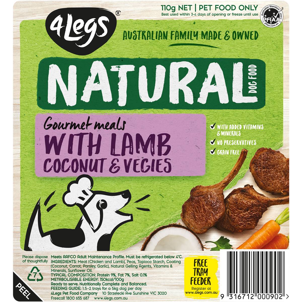 4 Legs Gourmet Meals With Lamb Coconut & Veg 110g | Woolworths