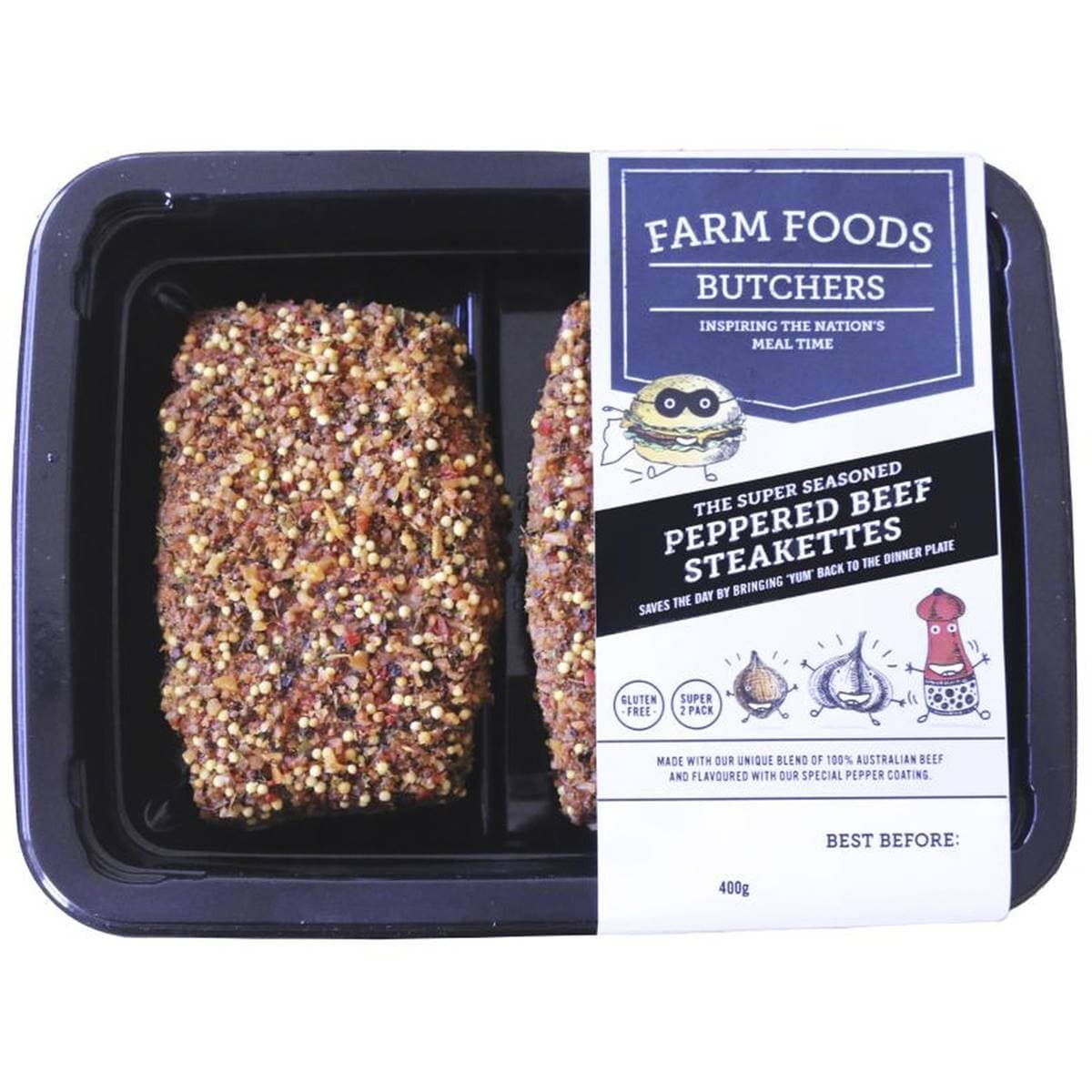 Farm Foods Butchers Peppered Beef Steakettes 400g | Woolworths