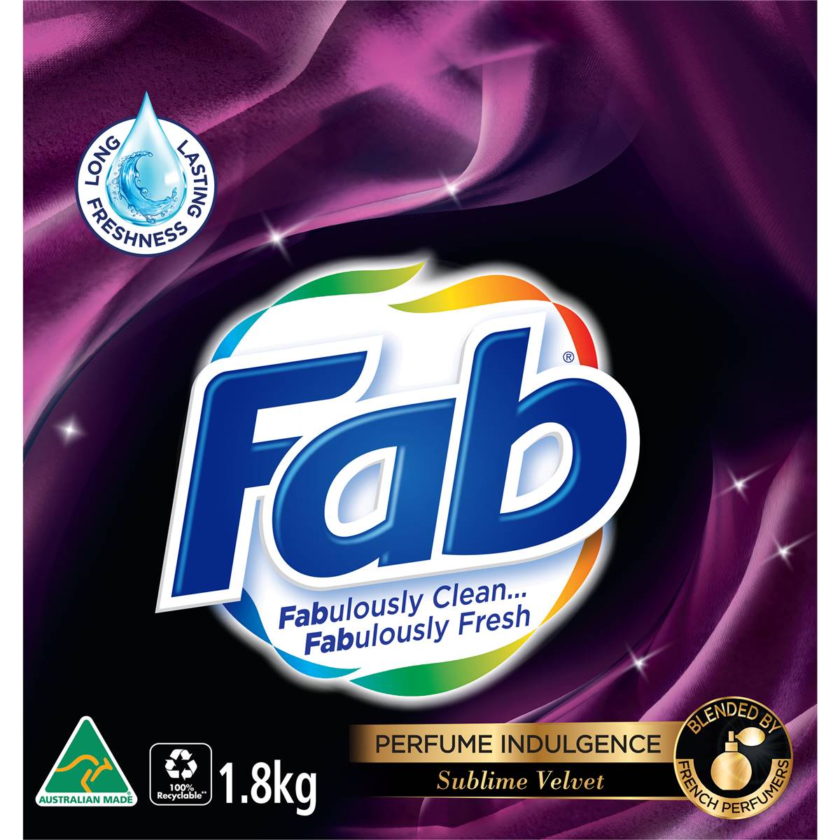 Fab Perfume Indulgence Laundry Detergent Powder Velvet 1.8kg | Woolworths