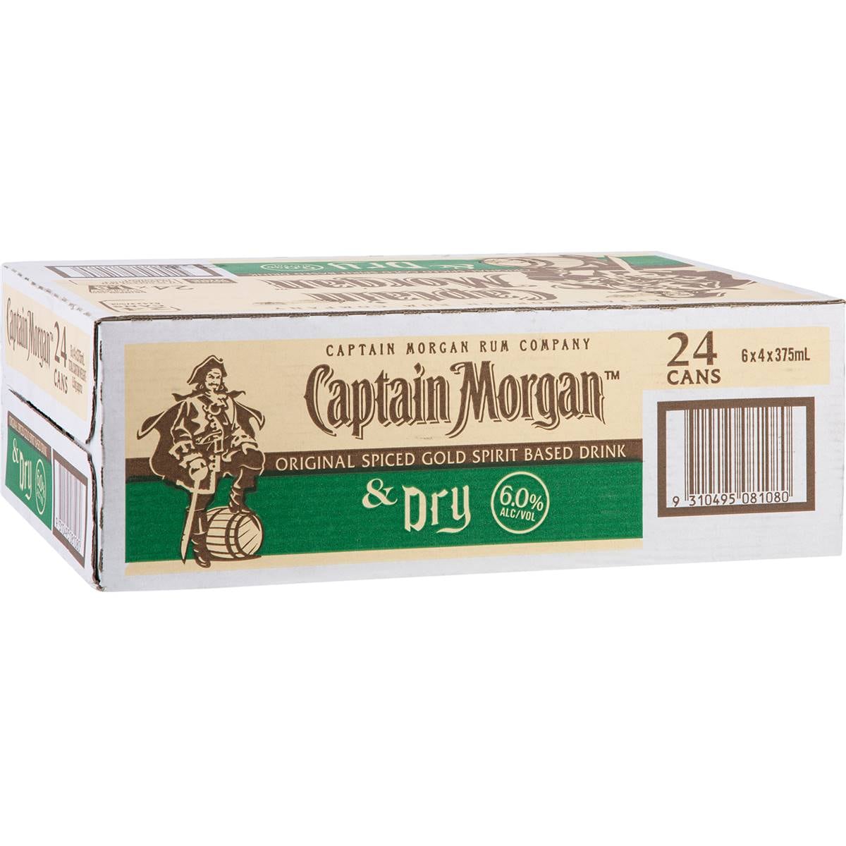Captain Morgan & Dry Cans 24x375ml | Woolworths