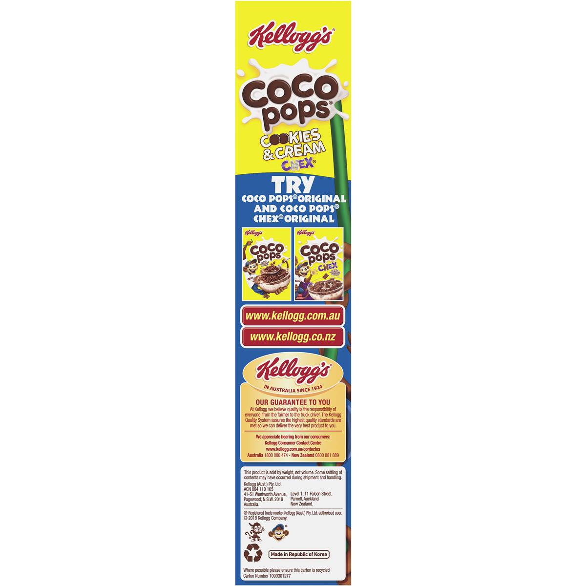 Kellogg's Coco Pops Chex Cookies & Cream Cereal 260g | Woolworths