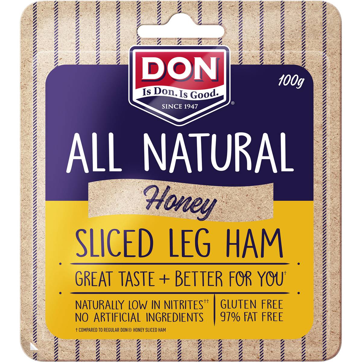 Don All Natural Honey Sliced Leg Ham 100g | Woolworths