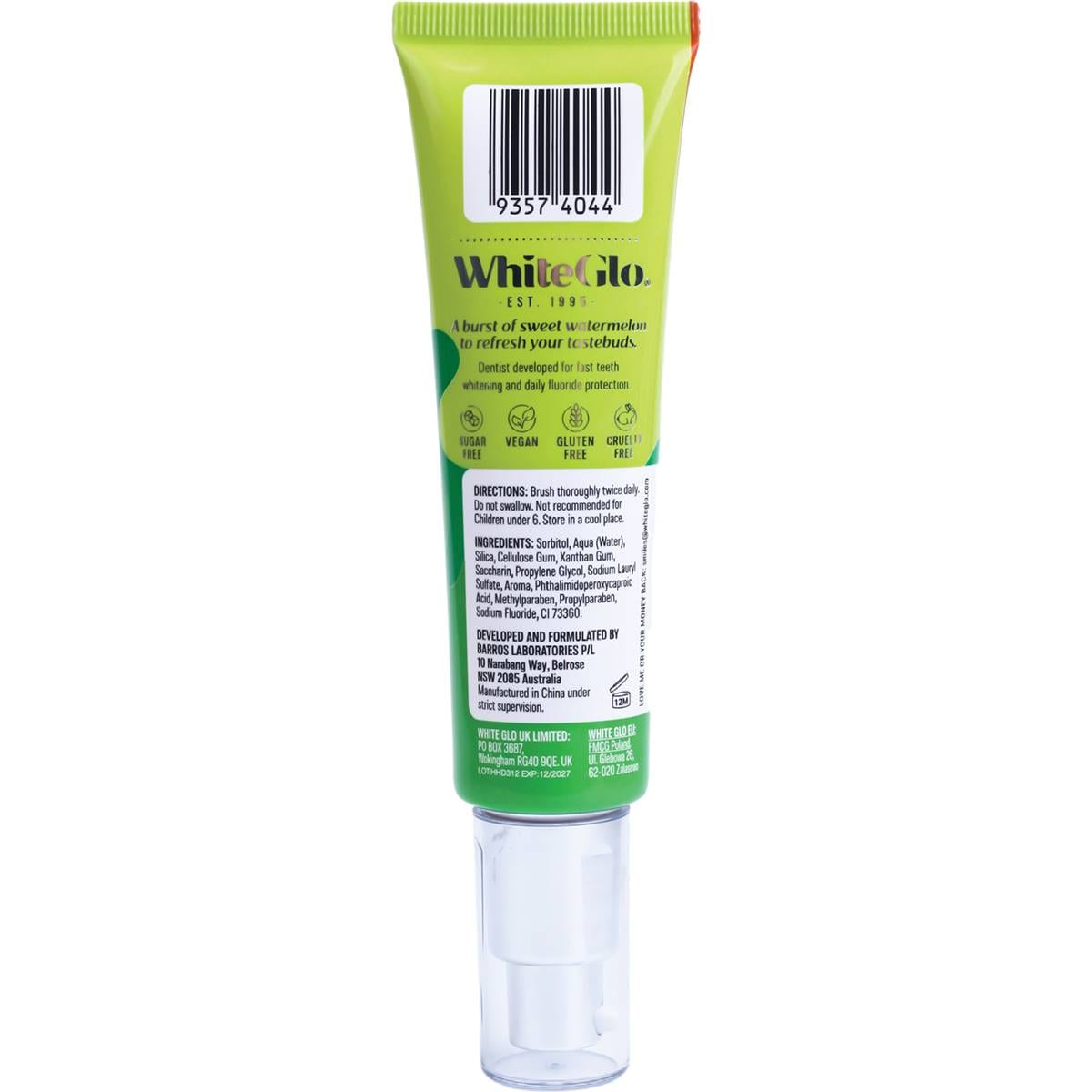 White Glo Whitening Toothpaste Juicy Watermelon 70g | Woolworths