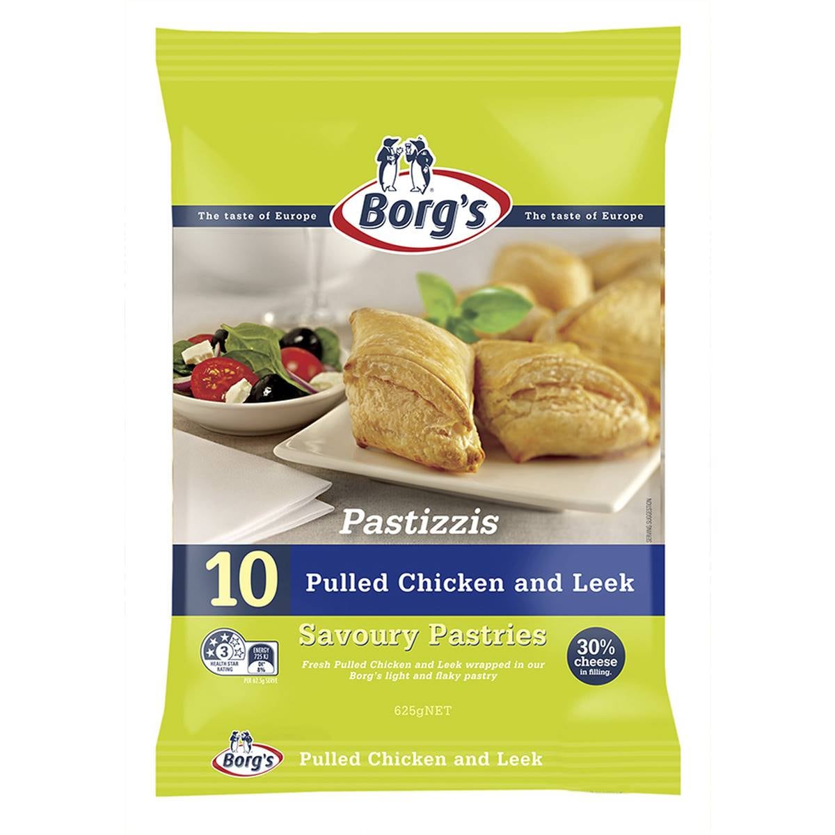 Borgs Pastizzi Pulled Chicken& Leek 625g | Woolworths