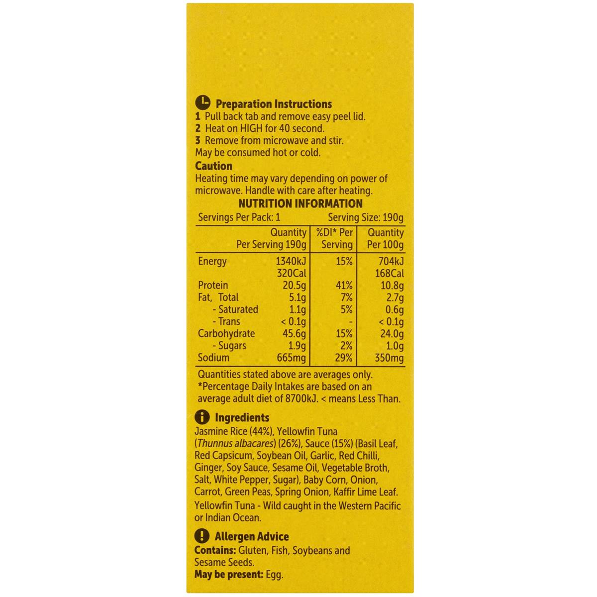 Woolworths Tuna Thai Spicy Fried Rice 190g | Woolworths