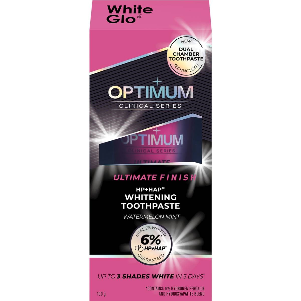 White Glo Optimum Whitening Toothpaste Watermelon Mint 100g | Woolworths