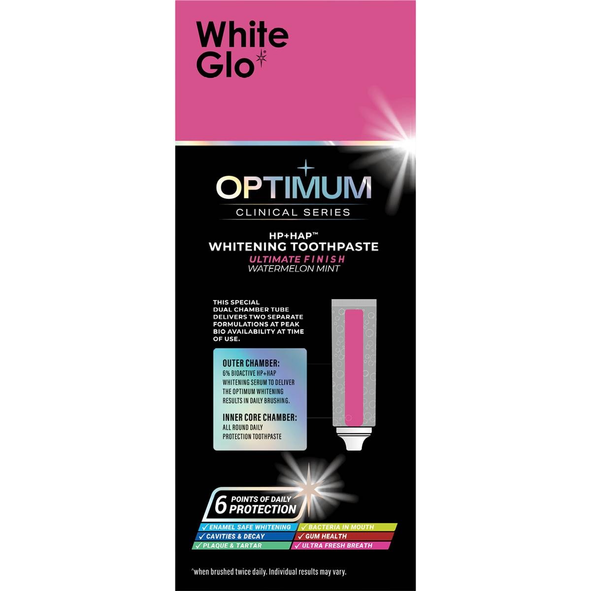 White Glo Optimum Whitening Toothpaste Watermelon Mint 100g | Woolworths