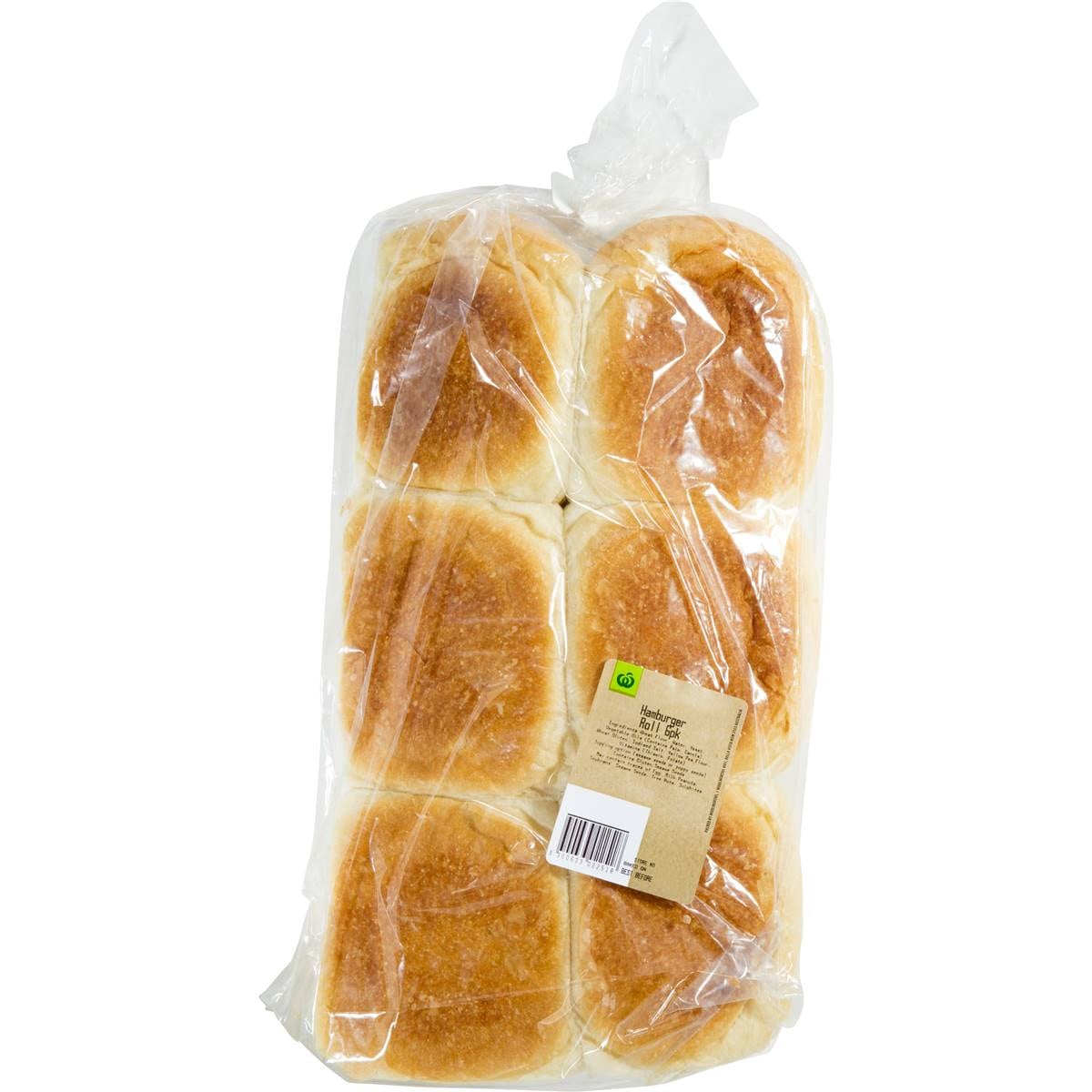 Woolworths Hamburger Roll 6 Pack | Woolworths