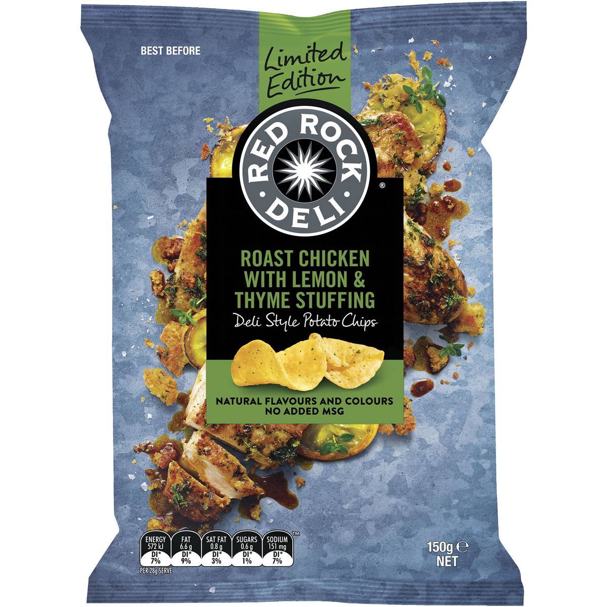 Red Rock Deli Roast Chicken With Lemon & Thyme Stuffing 150g | Woolworths