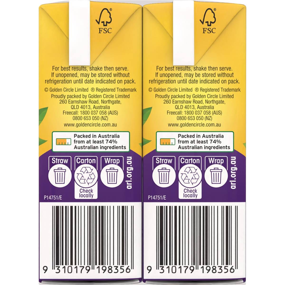 Golden Circle Apple Blackcurrant Poppers Fruit Drink Multipack Lunchbox ...