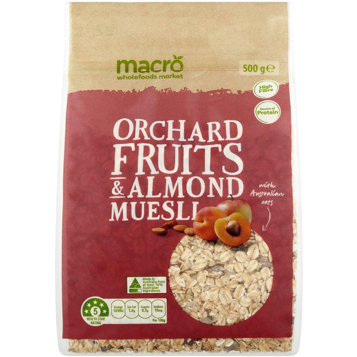 Macro Orchard Fruit & Almond Muesli 500g | Woolworths