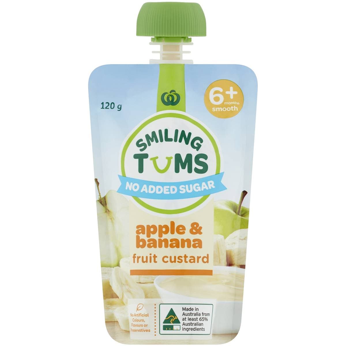Woolworths Smiling Tums 6 Months+ Apple & Banana Fruit Custard 120g ...