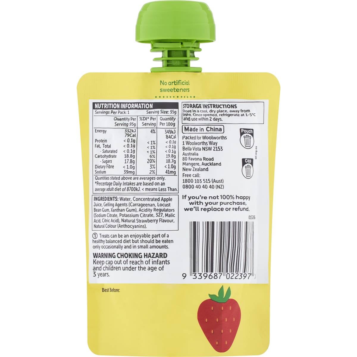 Woolworths Strawberry Flavoured Jelly In Pouch 95g | Woolworths