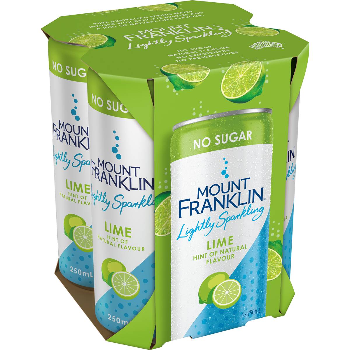 Mount Franklin Lightly Sparkling Water Lime Multipack Mini Cans 250ml ...