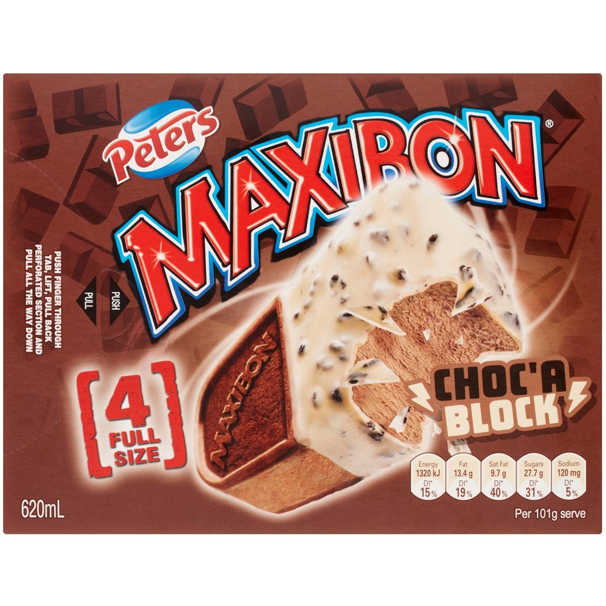 Peters Choc'a Block Maxibon 4 Pack | Woolworths